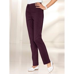 Stretch-Hose Classic Basics, Damen, Gr. 26, Kurzgr&ouml;&szlig;en, rot (bordeaux), 64% Polyester, 34% Viskose, 2% Elasthan, unifarben, lang, Hosen Stretch-Hose