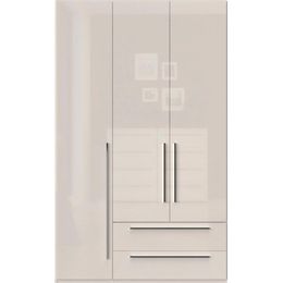 Kleiderschrank OTTO HOME "Piano, UV lackiert, hochgl&auml;nzend in beige oder wei&szlig;, FSC-zertifiziert", beige (beige hochglanz), B:137cm H:224cm T:56cm, Holzwerkstoff, Schr&auml;nke, Kleiderschrank, in vielen Breiten, H&ouml;he 224cm, mit Soft-Close Funktion, 2 Schubladen