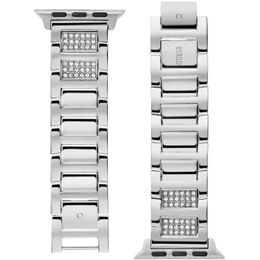 Smartwatch-Armband Guess "Apple Strap", silber (silberfarben), Uhrenarmb&auml;nder, Edelstahl, Smartwatch-Armband, Wechselarmband, Ersatzband, Edelstahl, passend f&uuml;r die Apple Watch