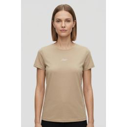 T-Shirt BOSS Orange "Elove Embro Premium Damenmode", Damen, Gr. S (36), rust, copper 222, Single Jersey, Obermaterial: 100% Baumwolle, unifarben, schmal normal, Rundhals, Shirts T-Shirt, mit Rundhals, Slim Fit
