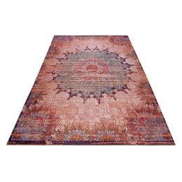 Teppich Wecon Home "Rooftop", blau, B:160cm H:6mm L:230cm, Baumwolle, Teppiche, Teppich, Vintage, Baumwolle, Kurzflor, Wohnzimmer, Schlafzimmer, Orient