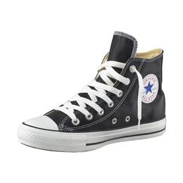 Sneaker Converse "Chuck Taylor All Star Basic Leather Hi", Herren, Gr. 36, schwarz, Leder, Schuhe Sneaker, Topseller