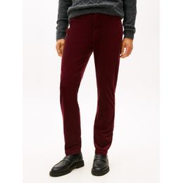 Cordhose Tommy Hilfiger "DENTON CORDUROY", Herren, Gr. 34, L&auml;nge 32, oxblood, Cord, Obermaterial: 98% Baumwolle, 2% Elasthan, unifarben, straight fit lang, Hosen Cordhose, Straight fit