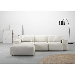 Ecksofa Home Affaire "Glimminge L-Form auch in Breitcord, Feincord + Easy care-Bezug", wei&szlig;, B:264cm H:71cm T:191cm, 96% Polyester, 4% Polyacryl, Sofas, Ecksofa, Breite 264, Zierkissen