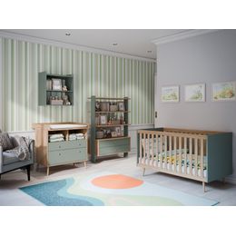 Babybett FORTE "Whenua", beige (salbei, mauvelle eiche), B:76,5cm H:86cm T:144,4cm, Holzwerkstoff, Babybetten, Babybett