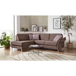 Sit & More Ecksofa SIT & MORE "Clio L-Form", braun (schoko), B:254cm H:89cm T:190cm, Sofas, Ecksofa, wahlweise mit Bettfunktion und Bettkasten, inklusive Federkern