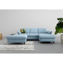 Sit & More Stauraumhocker SIT & MORE "Maggiore", blau (hellblau), B:102cm H:48cm T:67cm, 98% Polyester, 2% Polyamid, Hocker, Stauraumhocker, mit Stauraum und modernen Metallbeinen
