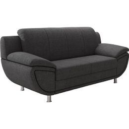 2-Sitzer Trendmanufaktur "Rondo II, zeitlos und bequem", grau (dunkelgrau), B:178cm H:85cm T:94cm, Struktur (100% Polyester), Sofas, 2-Sitzer, wahlweise mit komfortablem Federkern, mit extra breiten Armlehnen