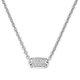 Collier Smart Jewel "Collier Mittelteil rechteckig mit Zirkonia, Silber 925", silber, Halsketten, Damen, Silber 925 (Sterlingsilber), Collier