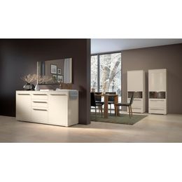 Kommode OTTO HOME "Piano", beige (beige hochglanz), B:150cm H:84,6cm T:45,2cm, Holzwerkstoff, Sideboards, Kommode, Hochglanz UV lackiert, Soft-Close Funktion