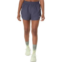 Laufshorts asics "NAGINO RUN ADJUSTABLE 4IN SHORT", Damen, Gr. M, N-Gr, indigo fog, Obermaterial: 100% Polyester, Hosen Laufshorts