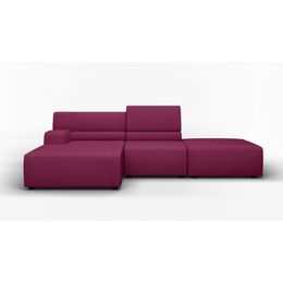 Ecksofa Egoitaliano "Babouche, Designsofa mit au&szlig;ergew&ouml;hnlichem Sitzkomfort zum Wohlf&uuml;hlen", pink (fuchsia), B:287cm H:80cm T:98cm, 100% Polyester. Wasserabweisende Mikrofaser., Sofas, Ecksofa