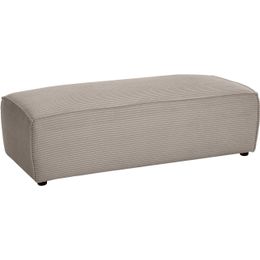 Hocker Home Affaire "NEU: SHERWOOD XXL, Polsterhocker, Cord, Webstoff", greige, B:130cm H:44cm T:60cm, 100% Polyester, Hocker, Hocker, rechteckig, bequemer Sitzkomfort, 130/60/44 cm, Krokodilverbinder