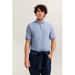 Poloshirt Bugatti "Modern Fit", Herren, Gr. L, blau (330, blaugrau), 100% Baumwolle, unifarben, normal, ohne Ausschnitt, Rippb&uuml;ndchen, Shirts Poloshirt, Basic Essential aus Baumwolle