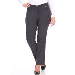 5-Pocket-Hose KjBRAND "Betty Bengaline", Damen, Gr. 48 (24), K-Gr, grau (anthrazit), Web, Obermaterial: 80% Viskose, 17% Polyamid, 3% Elasthan, bequem lang, Hosen 5-Pocket-Hose, in bequemer Form, Topseller