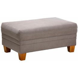 Hocker Home Affaire "Husum", grau (hellgrau), B:99cm H:45cm T:65cm, Luxus-Microfaser mit Druck (100% Polyester);Luxus-Microfaser in Lederoptik (100% Polyester);Luxus-Microfaser ALTARA NUBUCK (100% Polyester), Hocker, Hocker, mit Kontrastnaht