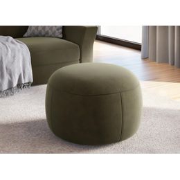 Sit & More Hocker SIT & MORE "Cadabra", gr&uuml;n (olive), B:64cm, Samtoptik (100% Polyester);Soft clean (98% Polyester, 2% Polyamid);Struktur fein (100% Polyester), Hocker, Hocker, Rundhocker, Durchmesser Sitzfl&auml;che 64 cm oder 104 cm