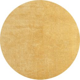 Teppich MERINOS "Loft 37", gold, H:16mm &Oslash;:120cm, Polyester, Teppiche, Teppich, Kunstfellteppich besonders weich und kuschelig, Fell Haptik