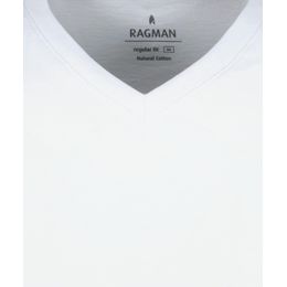 T-Shirt Ragman "Set:", Damen, Gr. L, wei&szlig;, Jersey, Baumwolle, regular fit, V-Ausschnitt, Shirts T-Shirt