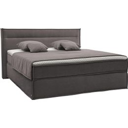 Boxspringbett Musterring "JustB SC100", grau (taupe), B:200cm L:215cm, Komplettbetten, Boxspringbett, schwebende Optik, inklusive Topper, verschiedene Farben, 180 x 200 cm