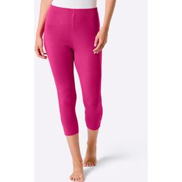 Leggings feel good, Damen, Gr. 52/54, Normalgr&ouml;&szlig;en, schwarz, fuchsia, 95% Baumwolle, 5% Elasthan, unifarben, Hosen Leggings