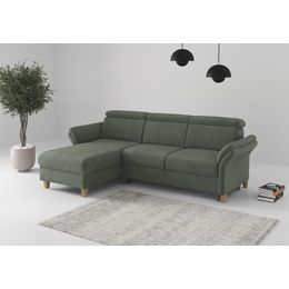 Ecksofa Home Affaire "Glendale, L-Form", jungle, B:253cm H:84cm T:166cm, 90% Polyester, 10% Polyamid, Sofas, Ecksofa, inkl. Kopfteilverstellung, wahlweise mit Vorziehsitz und Bettkasten