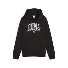Kapuzensweatshirt Puma "CLASS HOODIE TR B", Jungen, Gr. 164, schwarz (Puma schwarz), Sweatware, Obermaterial: 68% Baumwolle, 32% Polyester, bedruckt, regular fit normal, angesetztes B&uuml;ndchen, Sweatshirts Kapuzensweatshirt, f&uuml;r Jugendliche, mit Print-Applikationen, mit K&auml;ngurutasche