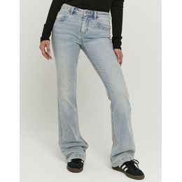 Bootcut-Jeans Tally Weijl "SPADEBOOTY", Damen, Gr. 40, N-Gr, denim blau, Denim/Jeans, Obermaterial: 90% Baumwolle, 8% Elastomultiester, 2% Elasthan, clean, bootcut fit lang, Jeans Bootcut-Jeans, Baumwollmischung, Mid Waist