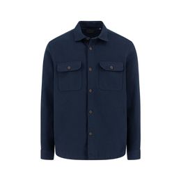 Langarmhemd Fynch-Hatton, Herren, Gr. XXL, N-Gr, navy, Web, Obermaterial: 100% Baumwolle, unifarben, regular fit taillenbedeckt, Manschette, Hemden Langarmhemd, mit Taschen