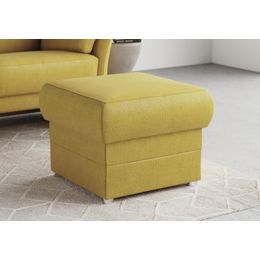Hocker DOMO collection "Pina, kompakt und bequem", gelb (senf), B:59cm H:46cm T:59cm, 95% Polyester, 5% Polyamid, Hocker, Hocker, Passender Hocker zur Serie