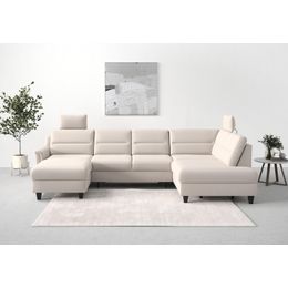 Sit & More Wohnlandschaft SIT & MORE "Far&ouml; U-Form", grau (elephant), B:325cm H:90cm T:187cm, Sofas, Wohnlandschaft, inklusive Federkern, wahlweise mit Bettfunktion und Bettkasten