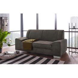 2-Sitzer DOMO collection "Anzio in kubischer Formensprache, flache Armlehnen, Breite 184cm", grau (anthrazit), B:184cm H:85cm T:93cm, Sofas, 2-Sitzer, wahlweise mit Federkern