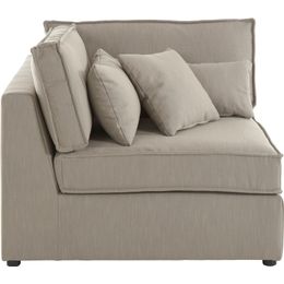 Sofa-Eckelement OTTO HOME "Florid", grau (taupe), B:99cm H:75cm T:100cm, Baumwollmix (60% Baumwolle/40% Leinen);Struktur fein (100% Polyester);Samtoptik (100% Polyester);Samtvelours (100% Polyester);Struktur (100% Polyester);Struktur recycelt (100% recyceltes Polyester), Polsterelemente, Sofa-Eckelement, Teil eines Modulsofas, fester Sitzkomfort, auch in Cord