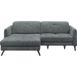 Ecksofa "SO 4400 V", grau (graphite), B:259cm H:84cm T:167cm, 100% Polyester, SET ONE BY Musterring, Sofas, Ecksofa, wahlweise mit motorischer Bettfunktion & Kopfverstellung, Fu&szlig; schwarz