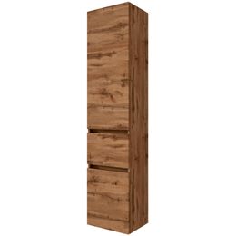 Seitenschrank Welltime "Baabe", braun (eichehell), B:40cm H:180cm T:35cm, Holzwerkstoff, Schr&auml;nke, Seitenschrank, 40 cm breit, Softclose-Funktion, viel Stauraum