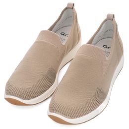 Slipper Ara "LISSABON", Damen, Gr. 7,5 (41,5), beige (sand), Textil, Veloursleder, unifarben, Basic, Schuhe Slipper, Slip-On-Sneaker, Schlupfschuh, Komfortschuh in Weite G