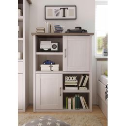 Hochkommode Begabino "Luca Kommode Schrank Bestseller Schlafzimmer", wei&szlig; (pinienfarben wei&szlig;, tr&uuml;ffelfarben), B:106cm H:135cm T:42cm, Kunststoff, Sideboards, Hochkommode, Regalschrank Kleiderschrank W&auml;scheschrank Landhaus