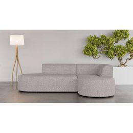 Ecksofa OTTO HOME "Ecksofa Tvinne mit Ottomane links oder rechts bestellbar", grau (hellgrau), B:260cm H:73cm T:170cm, 100% Polyester, Sofas, Ecksofa, L-Form, mit Wellenunterfederung, BxTxH 260x170x73 cm
