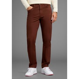 MAN'S WORLD 5-Pocket-Hose MAN'S WORLD, Herren, Gr. 31, N + U Gr, rost, Web, Obermaterial: 98% Baumwolle, 2% Elasthan, regular fit lang, Hosen 5-Pocket-Hose
