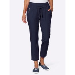 7/8-Hose Casual Looks, Damen, Gr. 54, Normalgr&ouml;&szlig;en, blau (marine), 98% Baumwolle, 2% Elasthan, unifarben, 7/8-L&auml;nge, Hosen 7/8-Hose