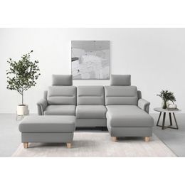 Sit & More Ecksofa SIT & MORE "Far&ouml; L-Form", grau, B:234cm H:90cm T:168cm, Sofas, Ecksofa, inklusive Federkern, wahlweise mit Bettfunktion und Bettkasten