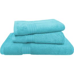 Handtuch Set Dyckhoff "Siena", blau (aqua), 3 Stk., Frottier, Frottier, Obermaterial: 100% Baumwolle, Handtuch-Sets, Handtuch Set, mit Bord&uuml;re; 2 Handt&uuml;cher (50x100cm), 1 Duschtuch (70x140cm)