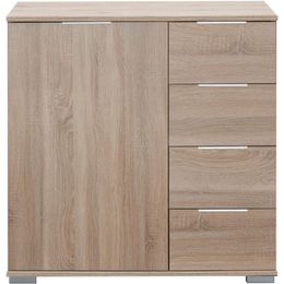 Kombikommode wimex "Easy", braun (struktureichefarben hell), B:82cm H:83cm T:40,5cm, Sideboards, Kombikommode