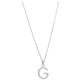 Kette mit Anh&auml;nger Smart Jewel "Kette Buchstabe G mit Zirkonia Steine, Silber 925", silber, Halsketten, Damen, Silber 925 (Sterlingsilber), Kette mit Anh&auml;nger