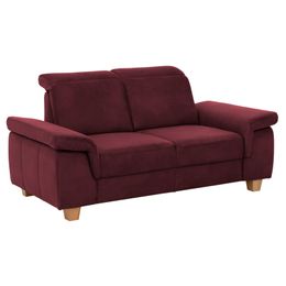 2-Sitzer Home Affaire "Dalia", rot (bordeaux), B:173cm H:83cm T:96cm, Luxus-Microfaser Florence (100% Polyester);Luxus-Microfaser weich (90% Polyester, 10% Polyamid);Webstoff (100% Polyester), Sofas, 2-Sitzer, mit Federkernpolsterung, wahlweise auch mit Kopftteilverstellung