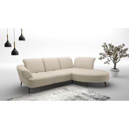 Sit & More Ecksofa SIT & MORE "Dance, L-Form, inkl. Sitztiefenverstellung", beige (creme), B:313cm H:91cm T:208cm, 95%Polyester 5%Polyamid, Sofas, Ecksofa, inkl. Click&Seat, optional mit Kopfteilverstellung