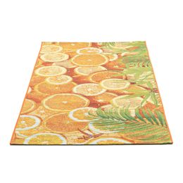 Teppich Sansibar "Rantum Beach 001", orange, B:100cm H:5mm L:200cm, Polypropylen, Teppiche, Teppich, Flachgewebe, modernes Sommer Design, In- und Outdoor geeignet
