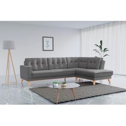 Sit & More Ecksofa SIT & MORE "Lavida L-Form", grau, B:298cm H:90cm T:198cm, 100% PES, Sofas, Ecksofa, wahlweise mit Kippfunktion und Bettkasten