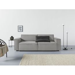 Schlafsofa Home Affaire "Marva", blau (grau, marineblau), B:245cm H:90cm T:102cm, 100% Polyester, Sofas, Schlafsofa, incl. Bettfunktion und Bettkasten, Federkern