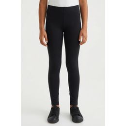 Leggings name it "NKFVIVIAN 2P AOP LEGGING", M&auml;dchen, Gr. 134/140, N-Gr, schwarz, Single Jersey, Obermaterial: 95% Baumwolle, 5% Elasthan, gemustert, unifarben, slim fit normal, Hosen Leggings